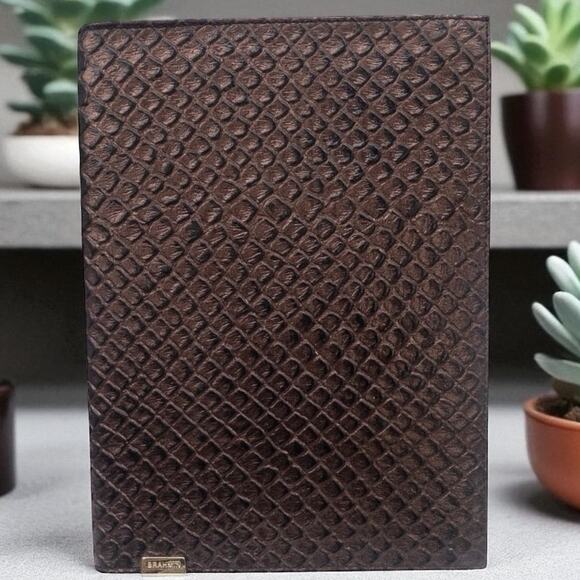 Brahmin | Office | Brahmin Leather Journal Notebook Bronze Java | Poshmark
